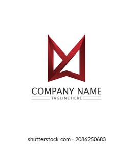 M Letter Font Logo Template Vector Stock Vector (Royalty Free ...
