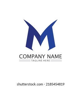 M Letter M Font Logo Template Stock Vector (Royalty Free) 2185454819 ...
