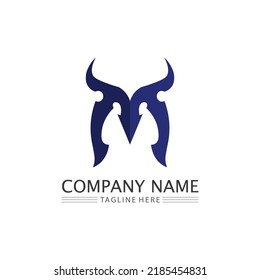 M Letter M Font Logo Template Stock Vector (Royalty Free) 2185454831 ...