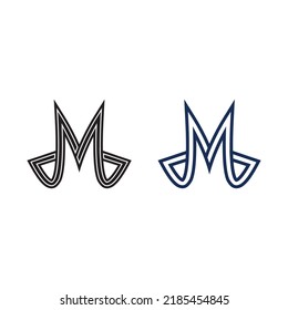 M Letter M Font Logo Template Stock Vector (Royalty Free) 2185454845 ...