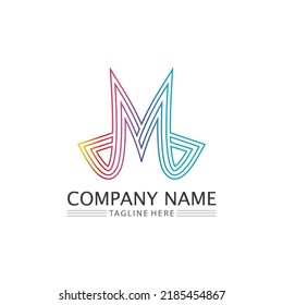 M Letter M Font Logo Template Stock Vector (Royalty Free) 2185454867 ...