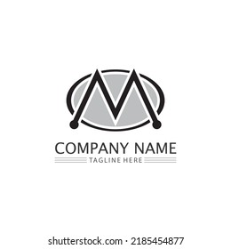 M Letter M Font Logo Template Stock Vector (Royalty Free) 2185454877 ...