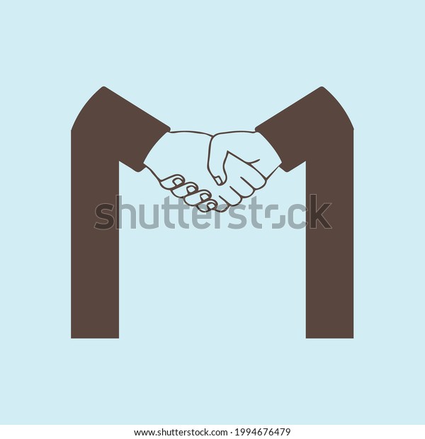 M Letter Hand Shake Logo Your Stock Vector (Royalty Free) 1994676479 ...