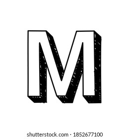 M Letter Handdrawn Symbol Vector Illustration Stock Vector (Royalty ...