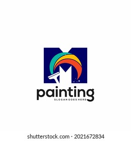 M Letter Logo Paint Drop Design Stock Vector (Royalty Free) 2021672834 ...