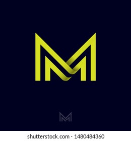 M Letter M Monogram Consist Yellow Stock Vector (Royalty Free ...