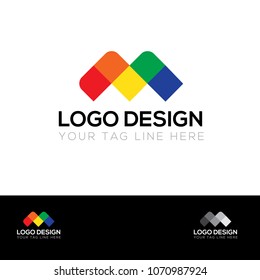 M Letter Multi Color Logo Design Stock Vector (Royalty Free) 1070987924 ...