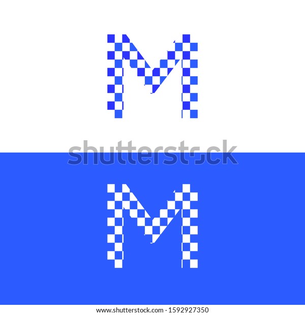 M Letter Pixel Logo Design Template Stock Vector (Royalty Free ...