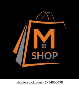 M Letter Shop Logo Vector Design Stock Vector (Royalty Free) 1934865698 ...