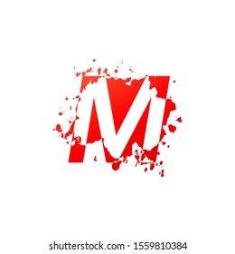M Letter Splatter Logo Abstract Design Stock Vector (Royalty Free ...