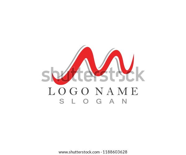 M Letter Wave Logo Symbol Template Stock Vector (Royalty Free ...