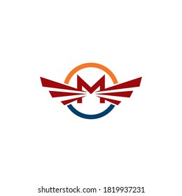 M Letter Wing Logo Template Vector Stock Vector (Royalty Free ...