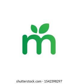 M Logo Fresh Green Leaf Stock Vector (Royalty Free) 1542398297 ...