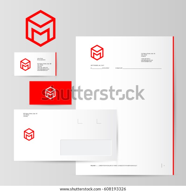 M Logo Identity M Box Logo Stock Vector (Royalty Free) 608193326 ...