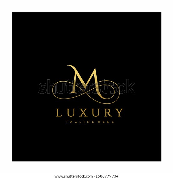 M Luxury Letter Logo Design Vector Stock Vector (Royalty Free) 1588779934
