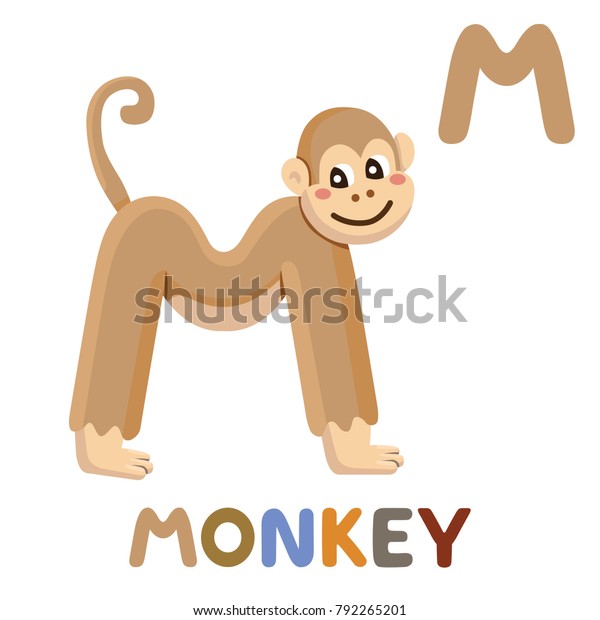 M Monkey Letter M Monkey Cute Stock Vector (Royalty Free) 792265201 ...