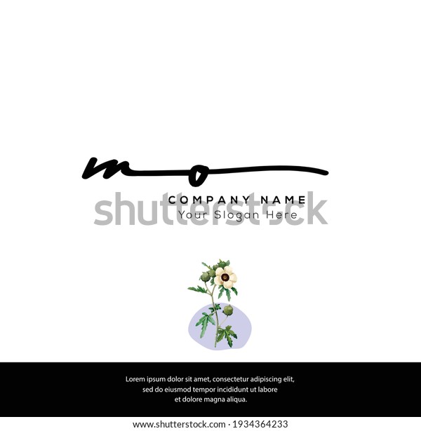 M Omo Initial Letter Handwriting Signature Stock Vector (Royalty Free ...