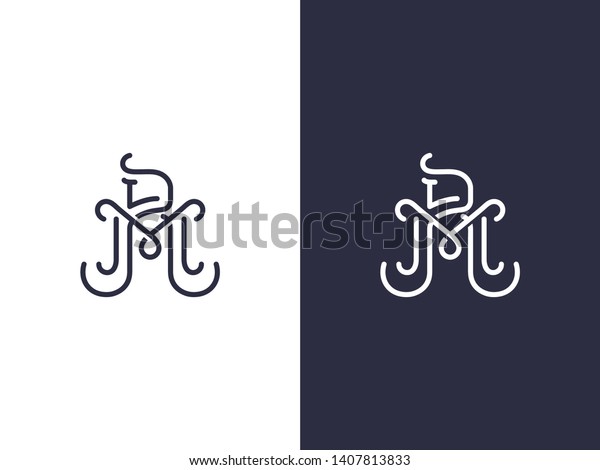 M R Line Art Logo Monogram: Stock-Vektorgrafik (Lizenzfrei) 1407813833 ...
