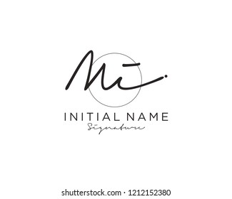 M Signature Initial Logo Template Vector Stock Vector (Royalty Free ...