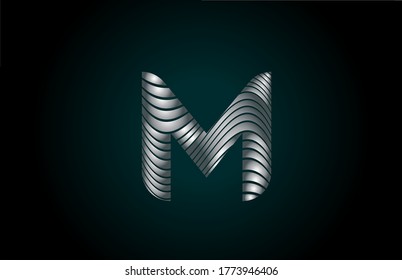 M Silver Grey Alphabet Letter Logo Stock Vector (Royalty Free ...
