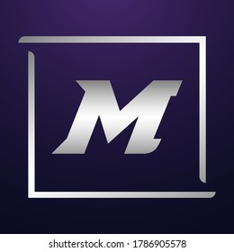 M Silver Letter Logo Design Simple Stock Vector (Royalty Free ...
