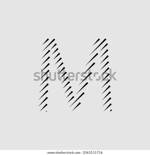 M Stylish Font Letter Logo Design Stock Vector (Royalty Free ...