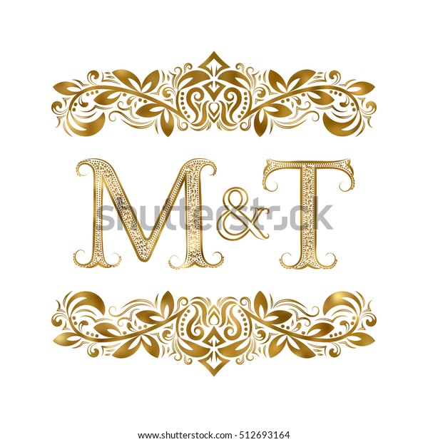 M T Vintage Initials Logo Symbol Stock Vector (Royalty Free) 512693164 ...