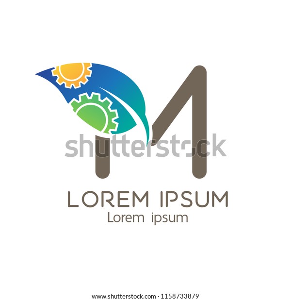 M Typo Logo Template Environment Concept Stock Vector (Royalty Free ...