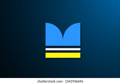 M Yellow Blue Bold Logo Letter Stock Vector (Royalty Free) 1541936696 ...