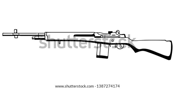 M14 Rifle American Selectfire Rifle Stock Vector (Royalty Free ...