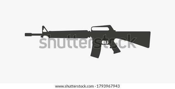 M16 Vector Icon Assault Rifle Gun Stock Vector (Royalty Free ...