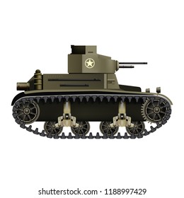 Military Tank Side Top View Isolated Stock Illustration 1363387307
