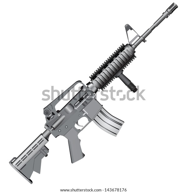M4 Carbine Armed Us Army Vector Stock Vector (Royalty Free) 143678176