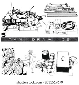 M60 Tank Renderings Inside Out Drawings Stock Vector (Royalty Free ...