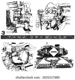 M60 Tank Renderings Inside Out Drawings Stock Vector (Royalty Free ...