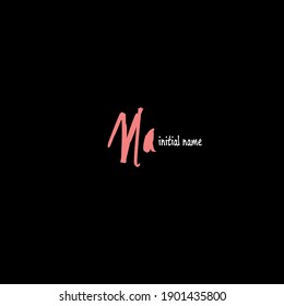 Ma Initial Handwriting Handwritten Logo Identity Stock Vector (Royalty ...