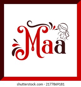 Maa Word Freehand Calligraphy Vector Illustration Stock Vector (Royalty ...