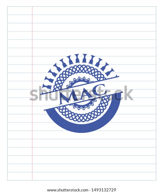 Mac Emblem Pen Effect Blue Ink Stock Vector (Royalty Free) 1493132729 ...