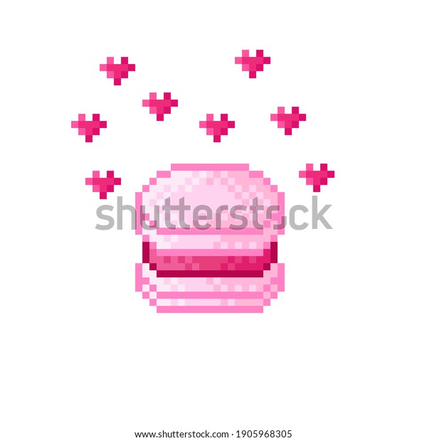 Macaron Pixel Art Macaron Cartoon Vector Stock Vector (Royalty Free ...