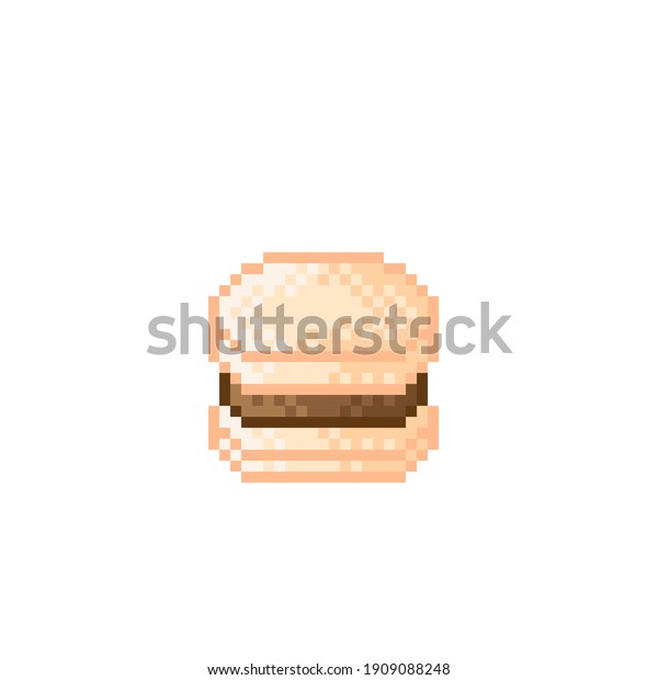Macaron Pixel Art Macaron Cartoon Vector: เวกเตอร์สต็อก (ปลอดค่า ...