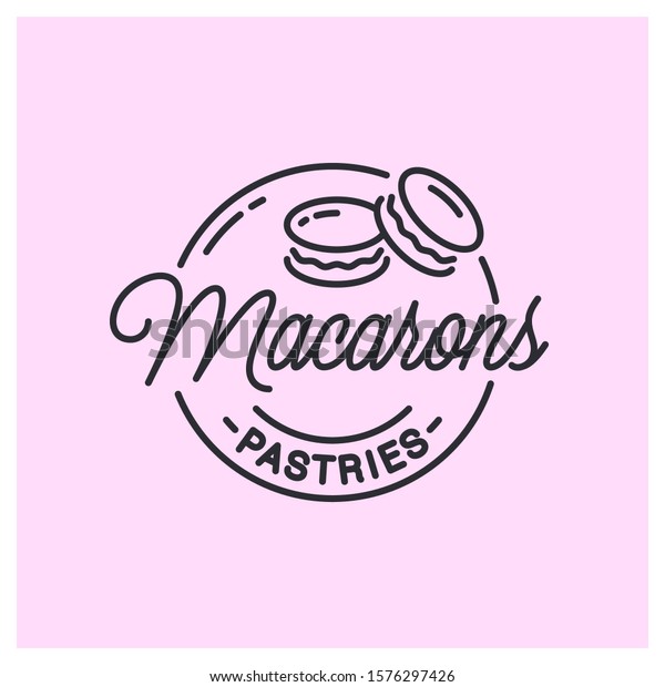 Macarons Logo Round Linear Logo Macarons Stock Vector (Royalty Free ...