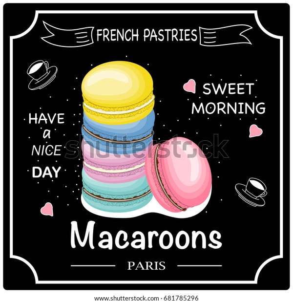 Macaroons Poster Label Banner Logo Stock Vector (Royalty Free ...