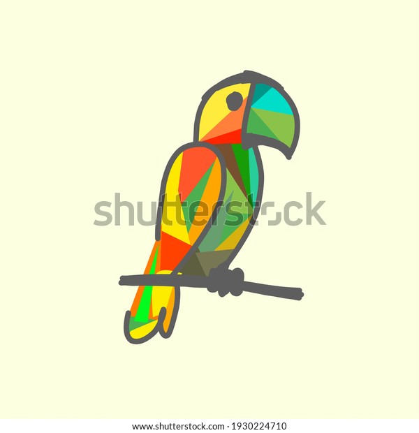 Macau Bird Line Art Wpap Style: vetor stock (livre de direitos ...