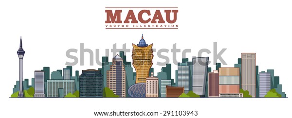 Macau City China Vector Illustration 库存矢量图（免版税）291103943 | Shutterstock