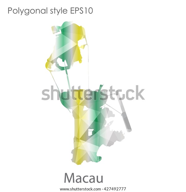 Macau Map Geometric Polygonal Style Abstract Stock Vector (Royalty Free ...