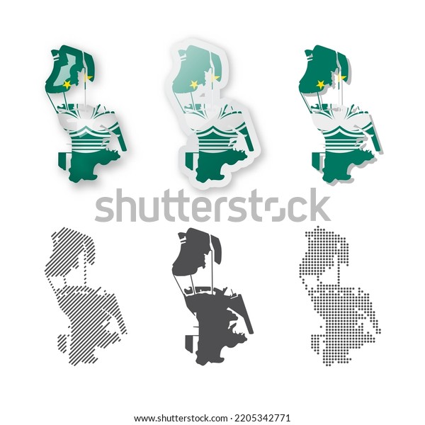 Macau Maps Collection Six Maps Different Stock Vector (Royalty Free ...