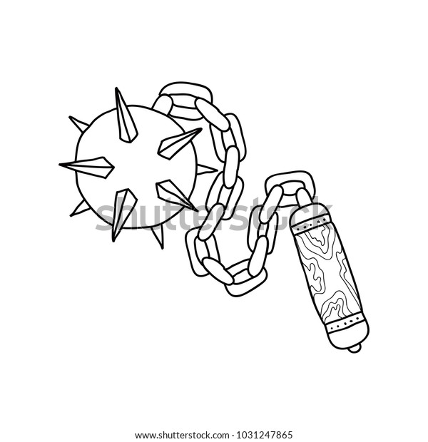 Mace Illustration Traditional Tattoo Flash Stock Vector (Royalty Free ...