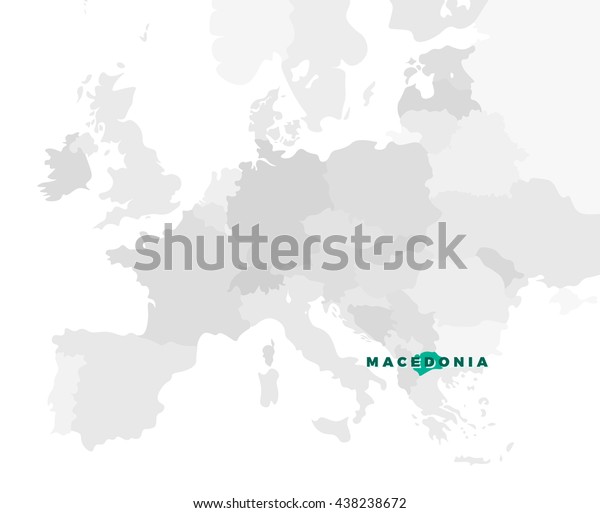 Macedonia Location Modern Detailed Map All Stock Vector (Royalty Free ...