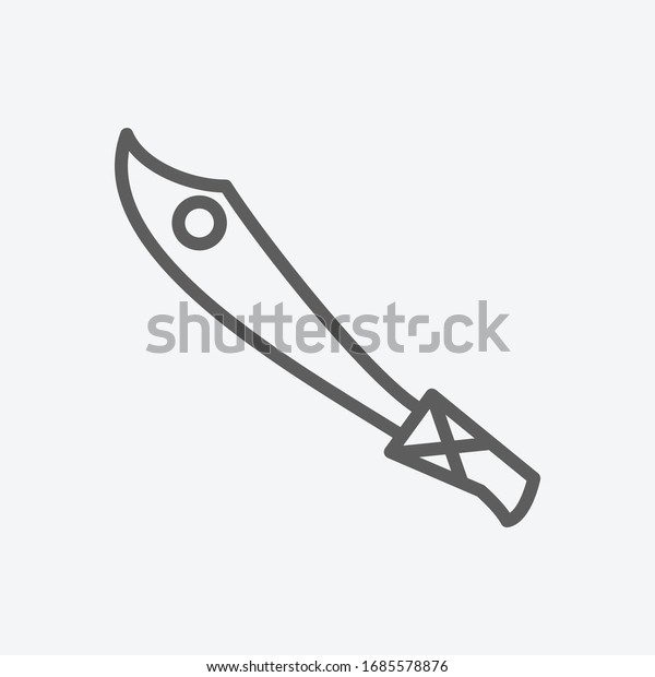 Machete Icon Line Symbol Isolated Vector Stock Vector (Royalty Free ...