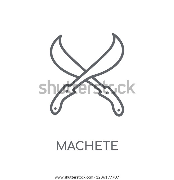 Machete Linear Icon Modern Outline Machete Stock Vector (Royalty Free ...